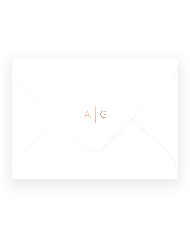 Wedding Invitation Envelopes – Skyline Monogram | The Foil Invite Company